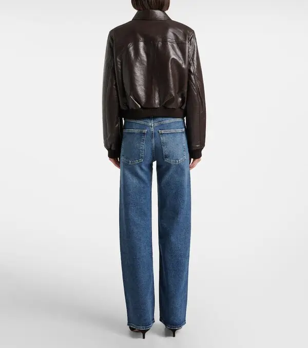 Citizens Of Humanity Lola Leather Bomber Jacket - Brown