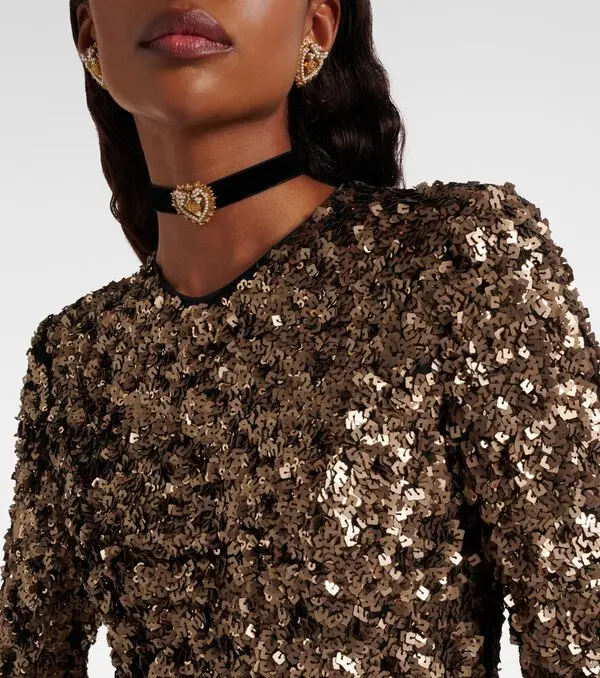 Dolce & Gabbana Devotion Embellished Velvet Choker