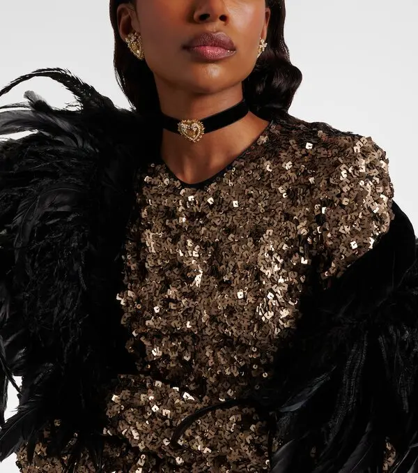 Dolce & Gabbana Devotion Embellished Velvet Choker