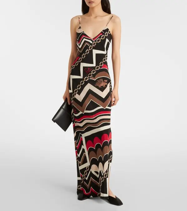 Emilio Pucci Istrice Silk Slip Dress - Multicoloured
