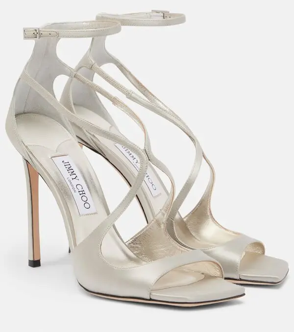 JIMMY CHOO Azia 110 Satin Sandals - Silver