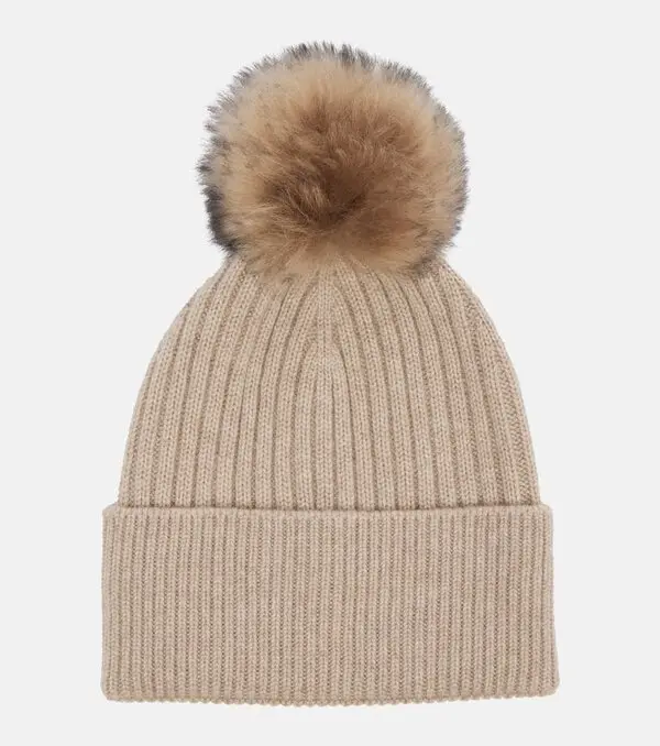 Moncler Shearling-trimmed Cashmere Beanie