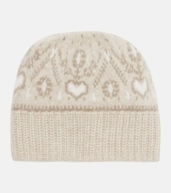 Khaite Avers Fair Isle Cashmere Beanie - Beige
