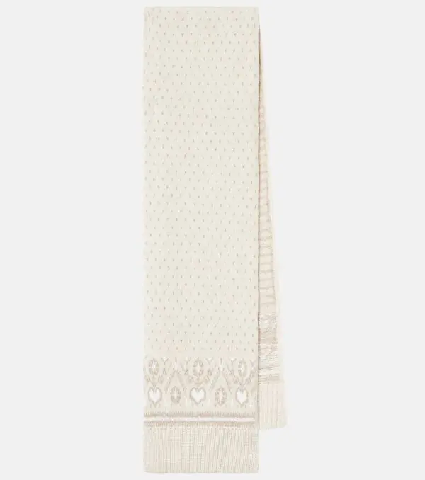 Khaite Lucerne Fair Isle Cashmere Scarf - Beige