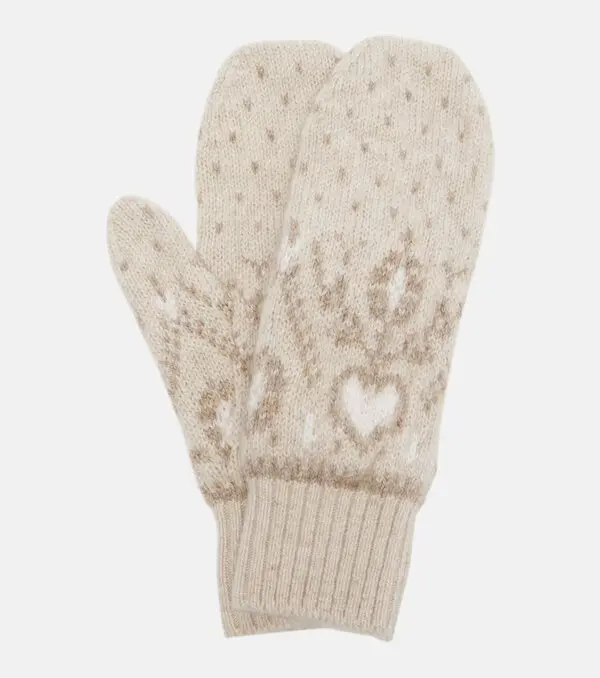 Khaite Christel Cashmere Mittens - Beige