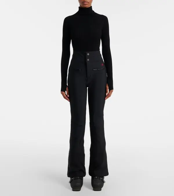 Perfect Moment Turtleneck Wool-blend Jersey Bodysuit - Black