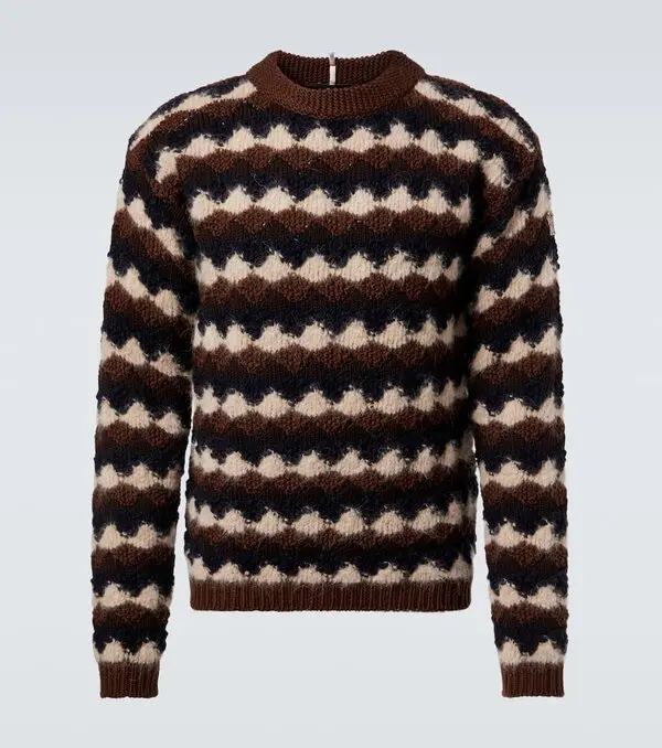 Moncler Striped Wool And Alpaca-blend Sweater
