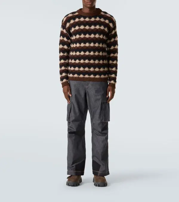 Moncler Striped Wool And Alpaca-blend Sweater