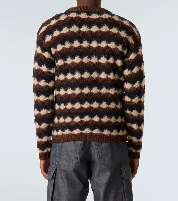 Moncler Striped Wool And Alpaca-blend Sweater