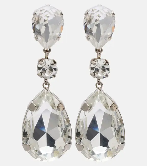 Dolce & Gabbana Crystal-embellished Clip-on Earrings - Silver