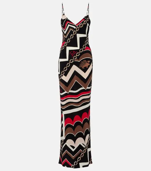Emilio Pucci Istrice Silk Slip Dress - Multicoloured