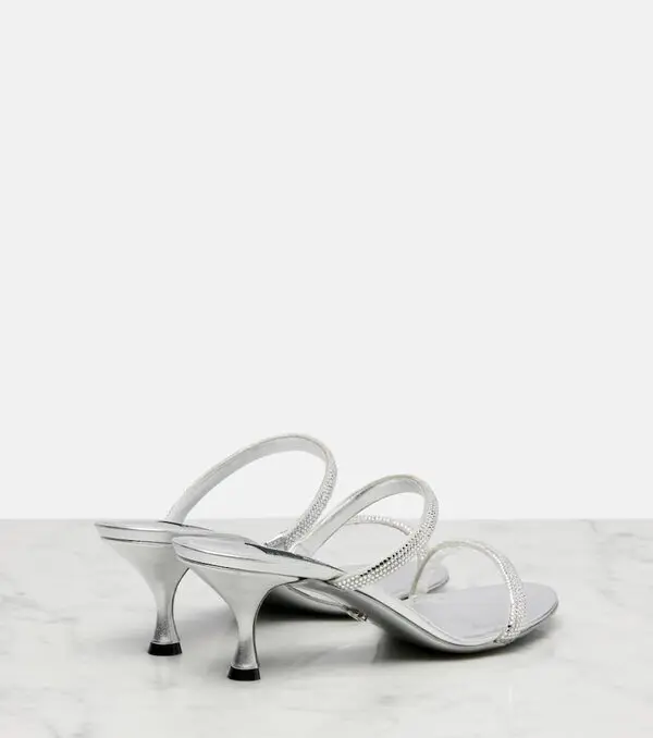 Dolce & Gabbana Crystal-embellished Satin Mules