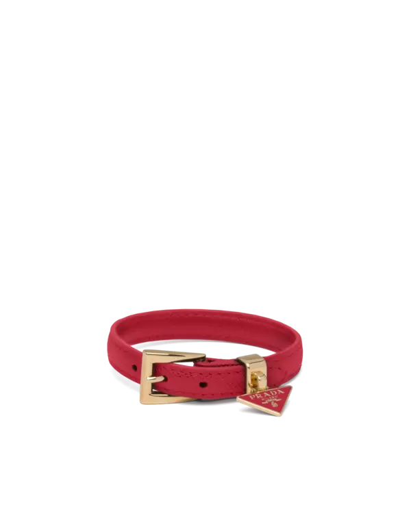 Prada Saffiano Leather Bracelet - Fiery Red