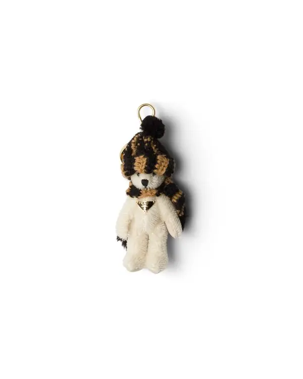 Prada Teddy Keychain Charm - Brown