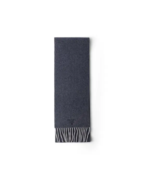 Prada Cashmere And Wool Scarf - Blue