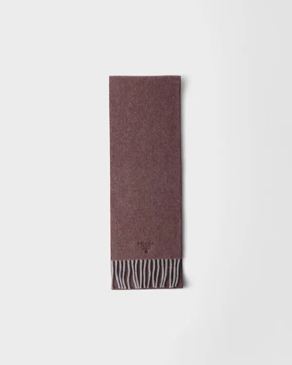Prada Cashmere And Wool Scarf - Burgundy/amaranth Red