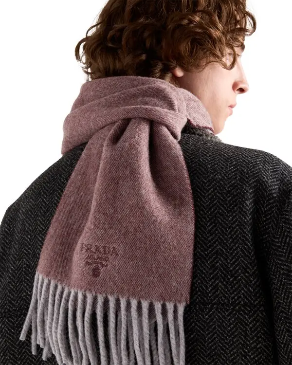Prada Cashmere And Wool Scarf - Red