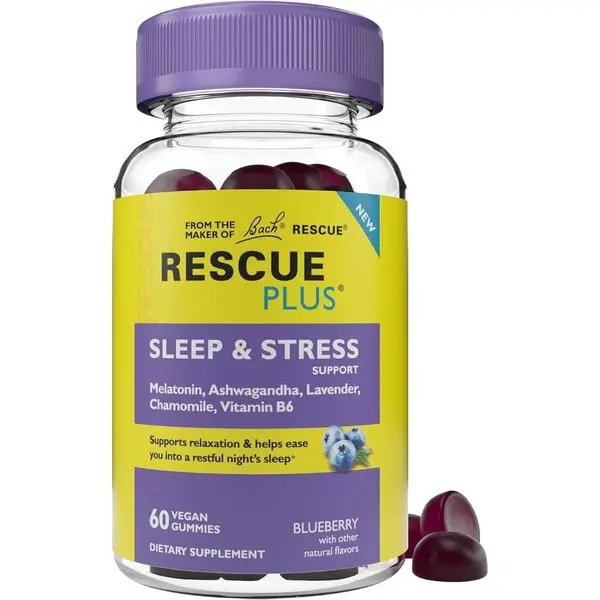 NELSON BACH Bach Rescue Plus Sleep & Stress Support Gummy Blueberry 60 Gummies - One-color