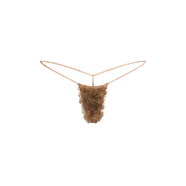 SKIMS Faux Hair Micro String Thong - Sienna Brown Curly