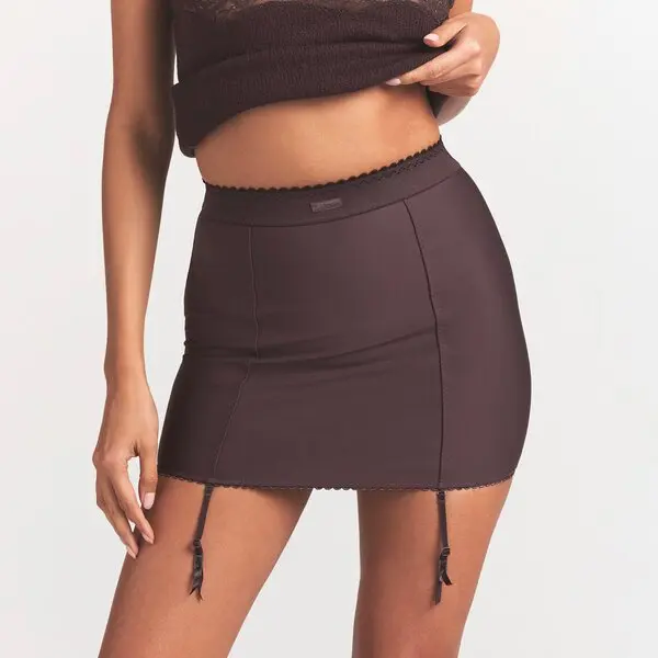SKIMS Mini Garter Skirt - Raisin