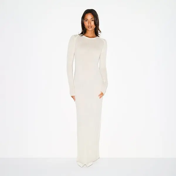 SKIMS Featherweight Cashmere Long Dress - Egret
