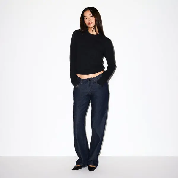 SKIMS Wool Cashmere Crewneck Sweater - Onyx