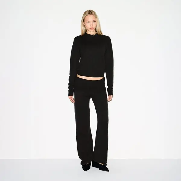 SKIMS Wool Cashmere Foldover Pant - Onyx