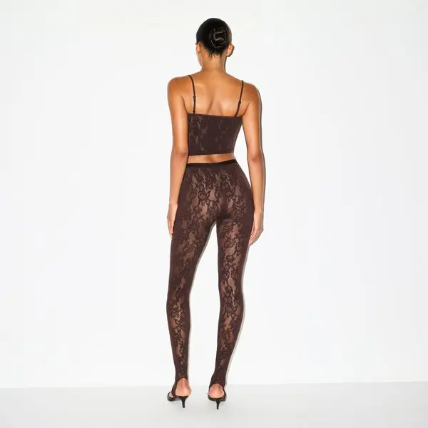 SKIMS Knit Lace Stirrup Legging - Espresso