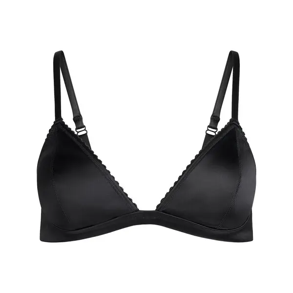 SKIMS Heavyweight Satin Triangle Bralette - Onyx