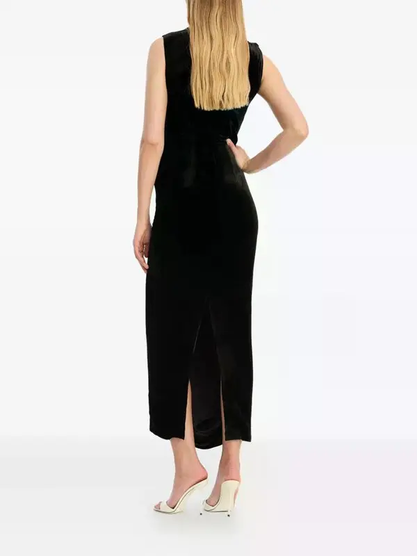 ROTATE BY BIRGER CHRISTENSEN Velvet Ruched Midi Dress