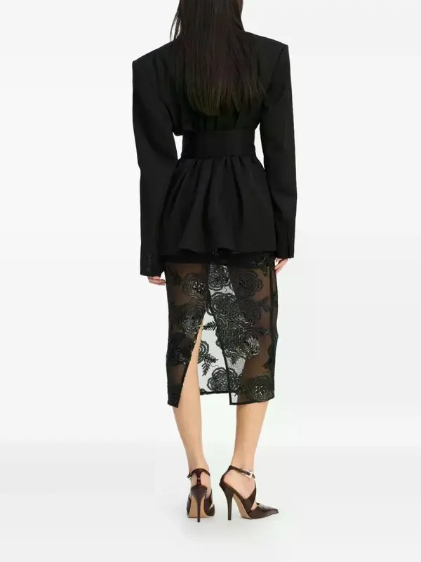 ROTATE BY BIRGER CHRISTENSEN Sequin Embellished Floral Midi Skirt