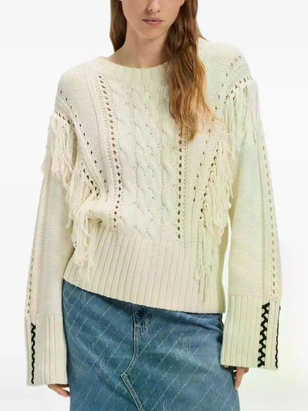 BOSS Cable-knit Fringe Sweater