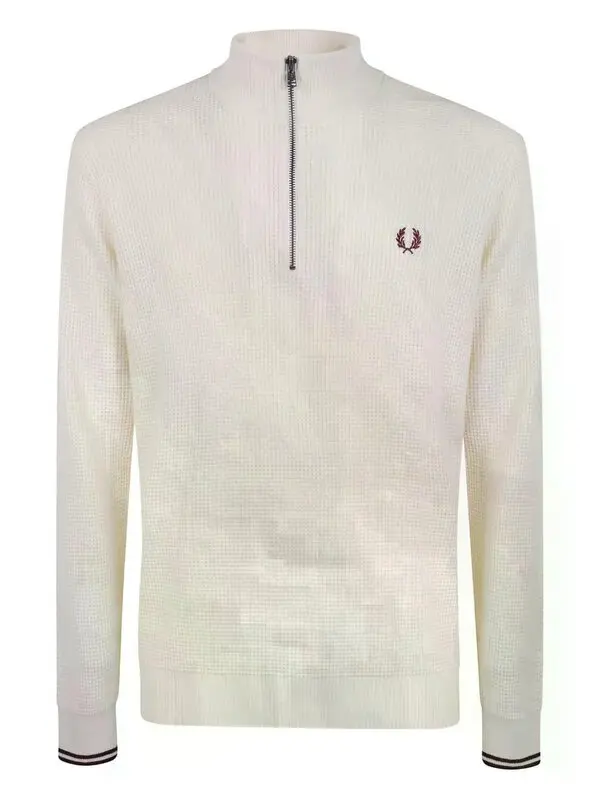 Fred Perry Waffle Texture Half-zip Sweater