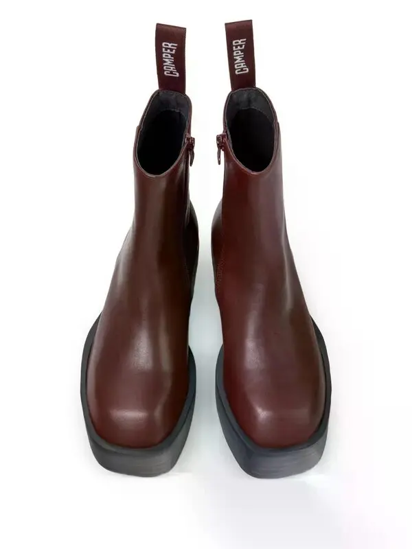 Camper Billie Platform Zip Boots - Red