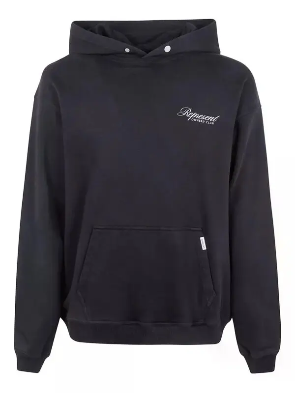 REPRESENT Logo-print Hoodie - Black