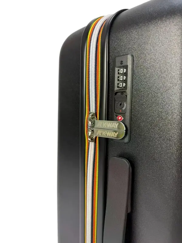 K-WAY Embossed Logo Four-wheel Luggage - Black