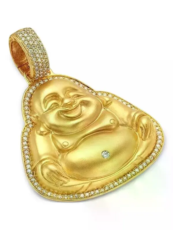BUDDHA MAMA 20k Yellow Large Happy Buddha Pendant - Gold