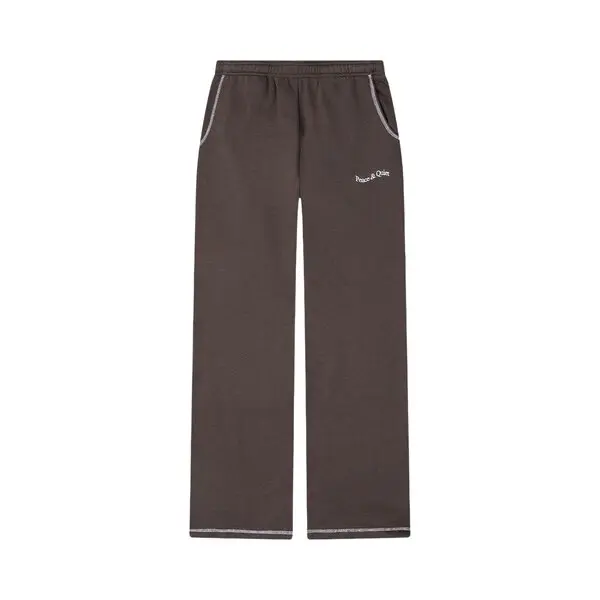 MUSEUM OF PEACE & QUIET Wordmark Reverse Stitched Sweatpants - Brown