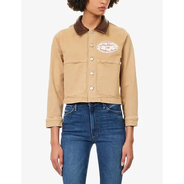 MOTHER The Workwear Cropped Stretch-denim Jacket
