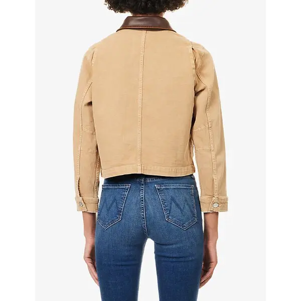 MOTHER The Workwear Cropped Stretch-denim Jacket