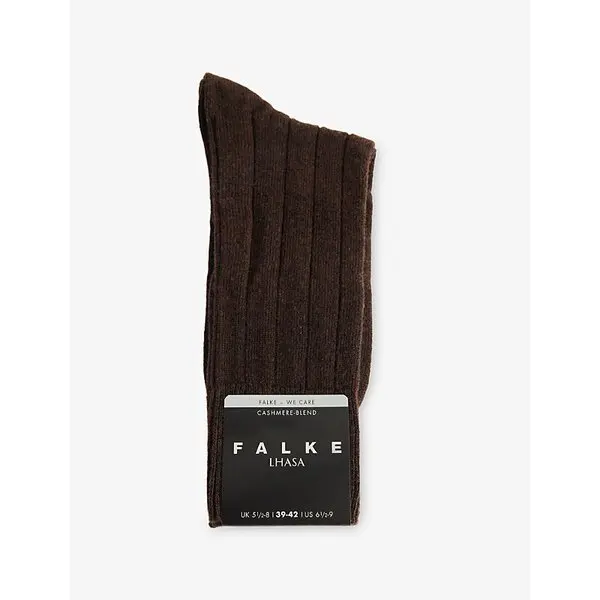 Falke Lhasa Ribbed Wool-blend Knitted Socks - Brown