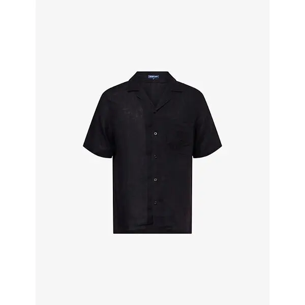 Frescobol Carioca Alves Linen Short-sleeve Shirt Xxl - Black