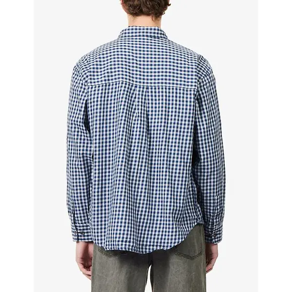 Obey Check-pattern Logo-embroidered Cotton Shirt
