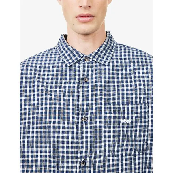 Obey Check-pattern Logo-embroidered Cotton Shirt
