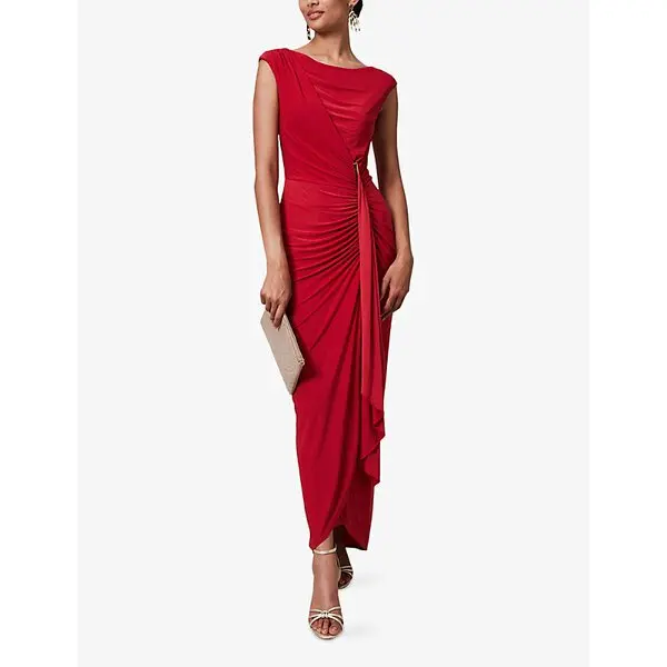 PHASE EIGHT Draped Stretch-woven Maxi Dress