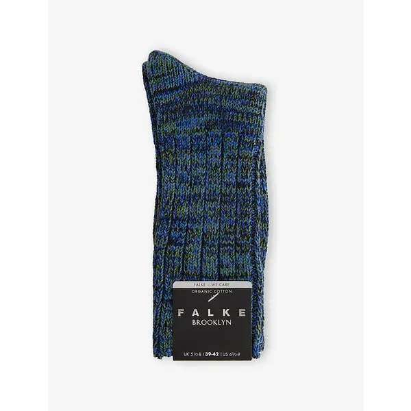 Falke Brooklyn Stretch Cotton-blend Socks - Water