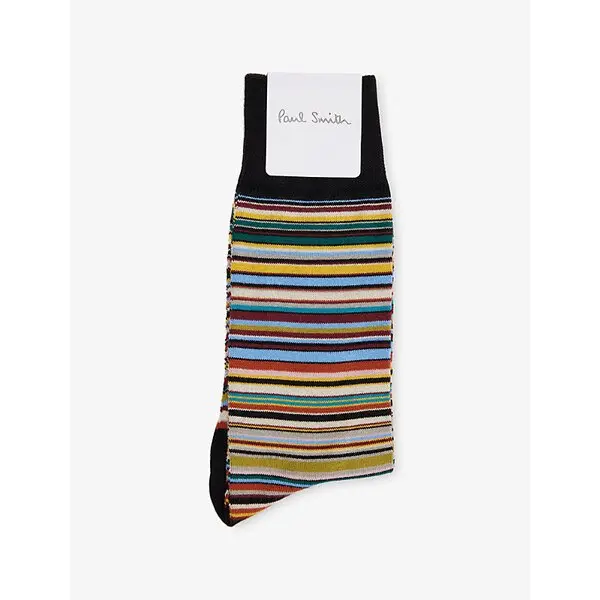 Paul Smith Signature Striped Cotton-blend Crew Socks - Multicolour