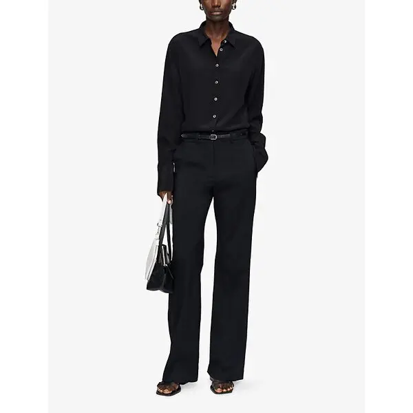 JOSEPH Tailored Flared Stretch-wool Trousers