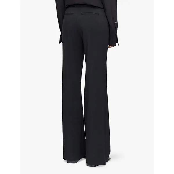 JOSEPH Tailored Flared Stretch-wool Trousers