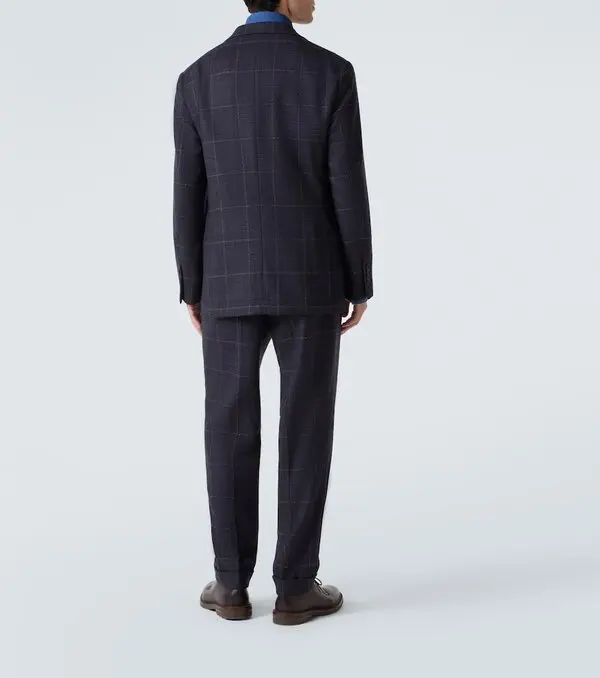 Brunello Cucinelli Checked Cashmere And Wool Suit